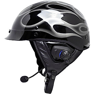Sena SPH10H-FM-01 Motorcycle Bluetooth Stereo Headset and Intercom with Built-in FM Tuner for Half Helmets, Black