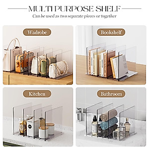 Urban Deco 8PCS Adjustable Clear Shelf Dividers Acrylic Purse Organizer for Closet Acrylic Shelf Dividers Purse Dividers for Closet Suitable for Bedroom, Living Room，Kitchen and Office