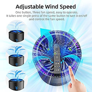 POMORON Air Purifiers, Air Purifier for Bedroom HEPA Air Filter for Smoke Pollen Dander Hair 22dB Quiet Air Cleaner for Home, Bedroom, Living Room, Kitchen - Black