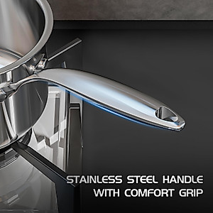 Meythway 𝐔𝐏𝐆𝐑𝐀𝐃𝐄 Pots and Pans Set Non Toxic, 16PCs Stainless Steel Cookware Set with Steamer, Kitchen Induction Cookware with Utensil Sets, Pot Protectors and Apron For Oven & Dishwasher Safe