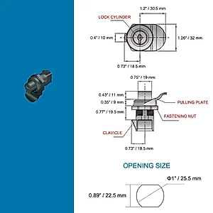 HOWDIA 2Pcs Push Button Lock Glove Box Latch, Tool Box Latch for Truck Tool Box Lock Replacement, Golf Push Cart Accessories, Marine Glove Box Plastic Tool Box Truck, Press The Switch