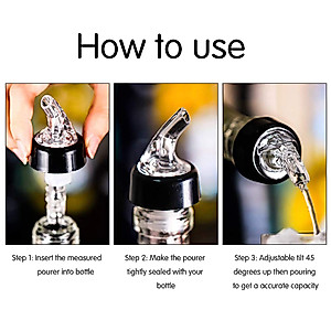 CORKPRO Automatic Measured Alcohol Bottle Pourers—1.5oz/45ml Clear Quick Shot Spirits Measure Liquor Pourer—Cocktail Wine Dispenser for Bar & Home Tool