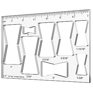 Hecfu 8 in 1 Router Template for Woodworking, Router Jig Bowtie Template, Bowtie Router Template Jig Kit, Butterfly Inlay Template Decorative