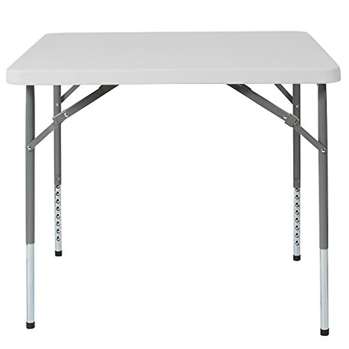 Flash Furniture Kathryn 2.79-Foot Square Height Adjustable Granite White Plastic Folding Table, 34" Square