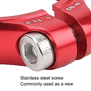 34.9mm Bike Seatpost Clamp, Aluminum Alloy Lock Seatpost Clamp Bike Accessory(red)