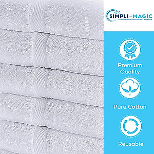 SIMPLI-MAGIC Cotton Set, Towels, 24x46, White, 6 Count