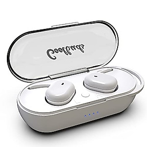 Coolbuds TruFit Lightweight True Wireless Earbuds with Charging Case | Ear Buds Wireless Bluetooth Earbuds | BT 5.0 Earbud & in Ear Headphones | Music Controls, Call Functions, 16-HR Batt (White)