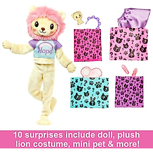 Barbie Cutie Reveal Doll with Blonde Hair & Lion Plush Costume, 10 Suprises Include Accessories & Pet (Styles May Vary)