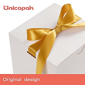 UnicoPak 4x4x4 Inches White Gift Boxes 50 PCs, Favor Boxes, Small Gift Boxes with Lids for Gift Ornaments, Candles, Mugs, Glasses, Crafting, for Birthday, Wedding, Christmas