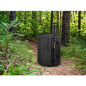 Monoprice Weatherproof Hard Case - 33 x 22 x 17 Inches, With Wheels and Customizable Foam, Shockproof, IP67, Ultraviolet And Impact Resistant Material, Black - Pure Outdoor Collection, 145.8 Liter