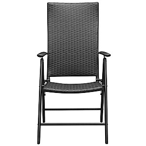 vidaXL Weather-resistant 3 Piece Patio Dining Set - PE Rattan Chairs with Adjustable Backrests - Aluminum Glass Top Table - Lightweight, Sturdy Outdoor Furniture Set - Ideal for Garden, Patio, Terrace