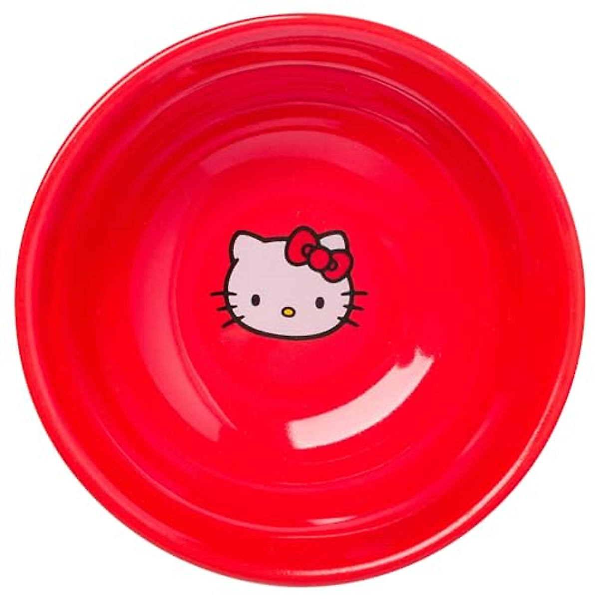 Silver Buffalo Sanrio Hello Kitty Red and White Bow Ceramic Sushi Set with Dipping Sauce Dish and Matching Chopsticks