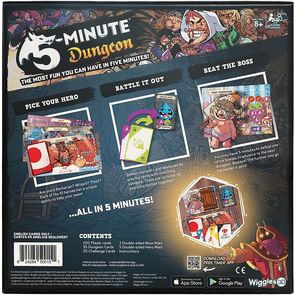 Wiggles 3D 5-Minute Dungeon A Chaotic, Co-Operative, Real-time Card Game | Fast-Paced Board Game | for Families, Ages 8 & up | 2-5 Players