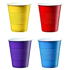Comfy Package [240 Pack 12 oz. Disposable Party Plastic Cups - Assorted Colors Drinking Cups