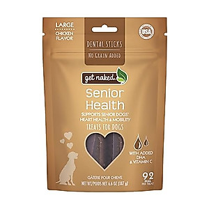 Get Naked Dental Sticks Grain-Free Chicken Flavor Dog Treats, Senior Health Large 6.6-oz Bag