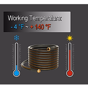 Atlantic Heavy Duty Garden Hose 30 ft x 5/8 Inch Black Color Flexible Water Hose with Solid Brass Fittings (30 Feet)