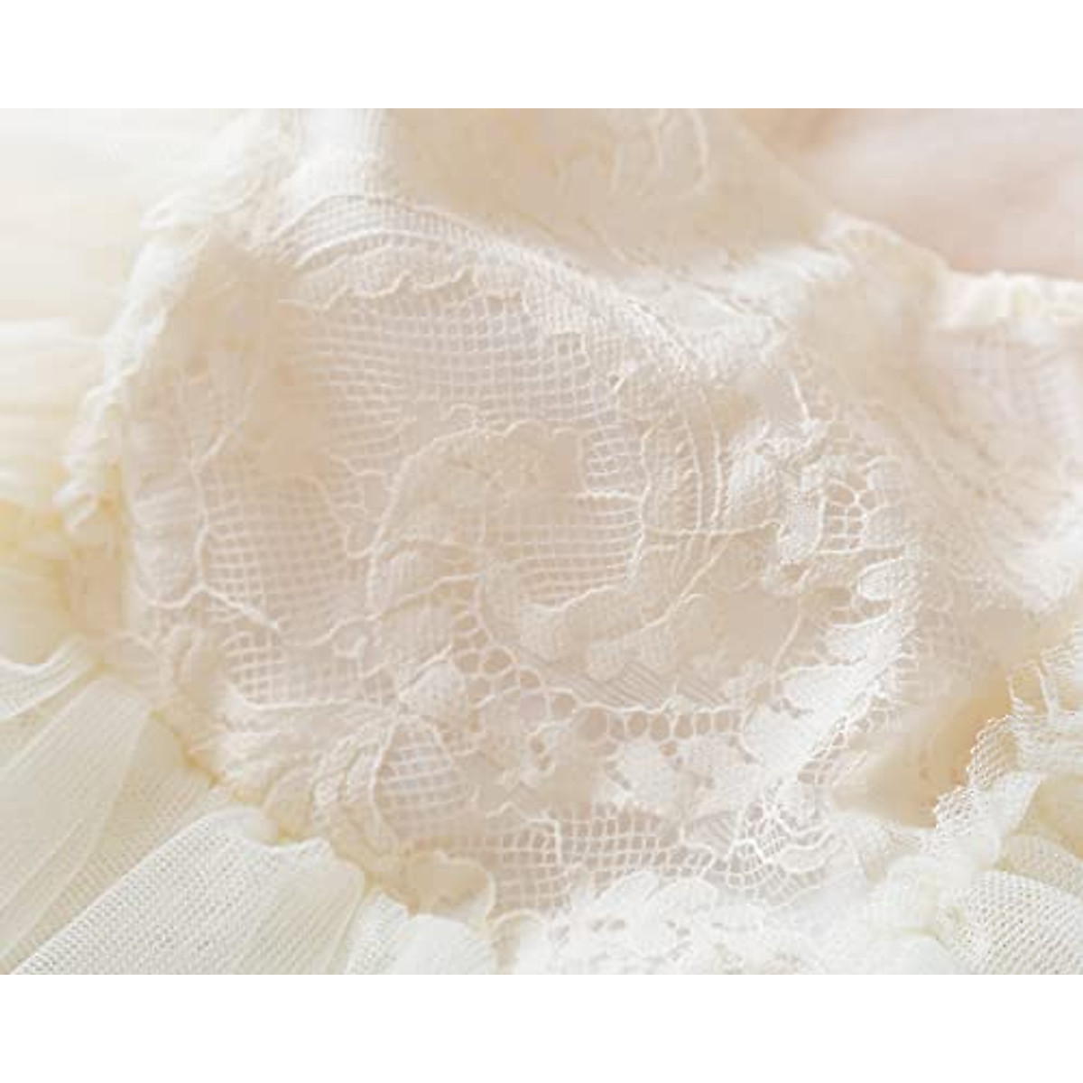 TTYAOVO Baby Girl Dresses Flower Birthday Party Tulle Princess Gown Size 80(6-12 Months, 61 Beige)