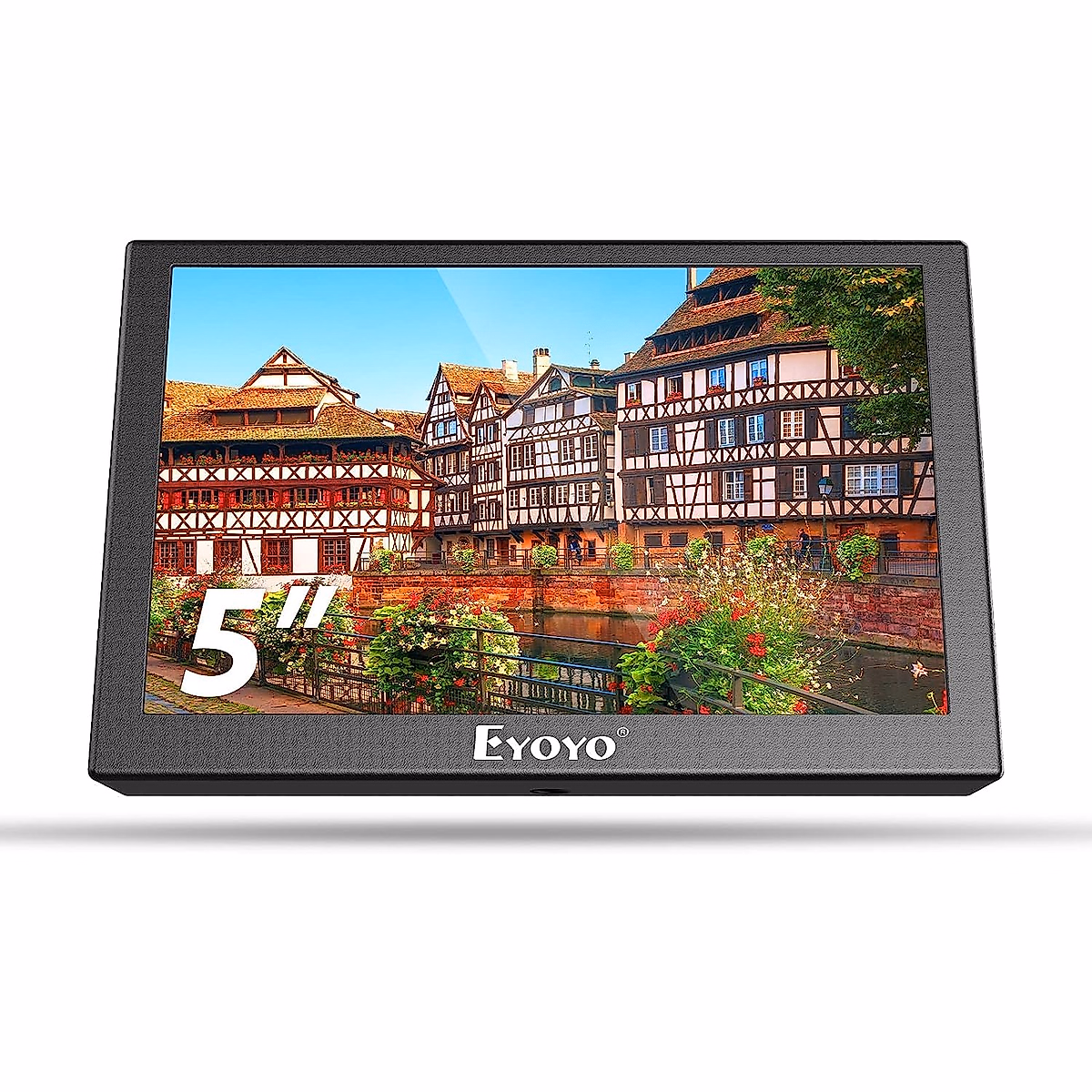 Eyoyo 5 inch Monitor, 800x480 Mini TFT LCD Screen Small Camera Video Monitor 1/4 Screw Hole with HD/VGA/AV Video Input for Car PC DVD DVR CCD DSLR-140° Wide Angle Metal Housing