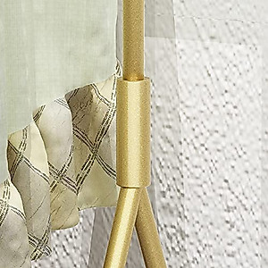 HOMEKAYT Gold Clothing Rack with Shelf Heavy Duty Garment Rack Modern Display Rack for Home, Boutique, Retail (Iron) (59’’L on Wheels)