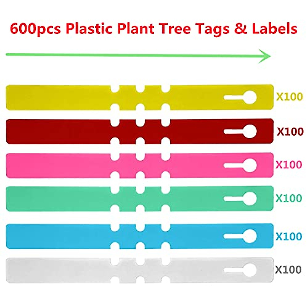 Kecoya 600 PCS Plastic Plant Tree Tags - Waterproof & Adjustable Labels