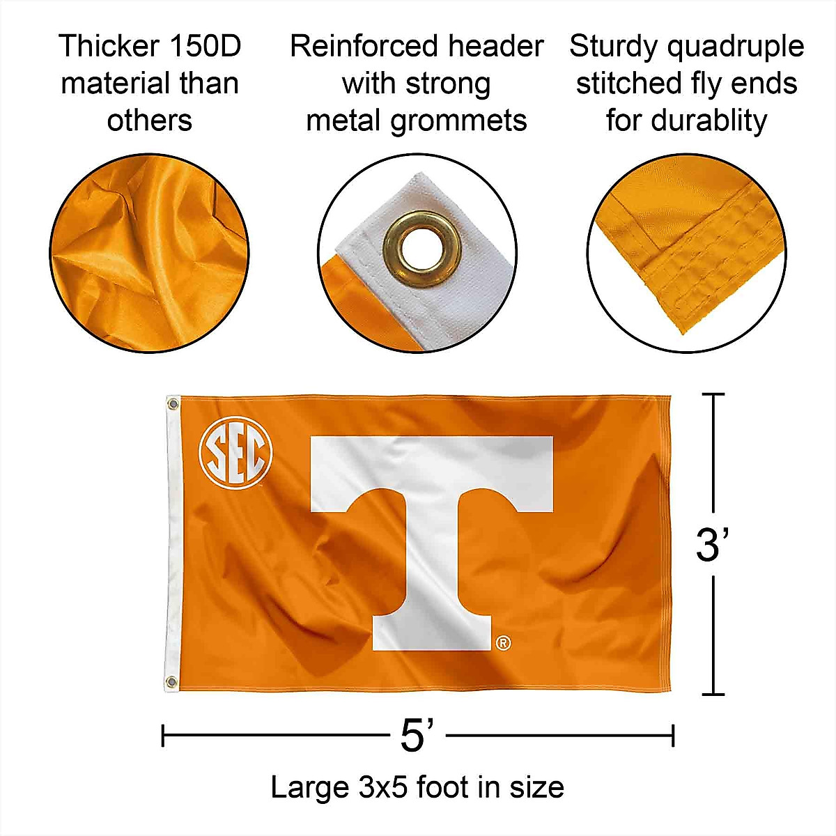 College Flags & Banners Co. Tennessee Vols SEC 3x5 Large Flag