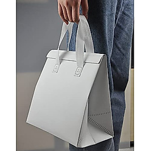 AIVYGDEN Insulated Take Away Bags,Thermal Insulation Food Bag for Coffee,Milky Tea,Take-away Dinner,Fresh Seafood,Cold or Warm Food drive for Restaurant,Retail Store or Picnic/BBQ (White / 12-Pack)