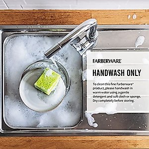 Farberware Edgekeeper Triple Rivet Block Set with Built in Knife Sharpener, 16-Piece, Black