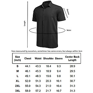 COOFANDY Men's Casual Button Down Shirts Short Sleeve Cotton Tops Resort Wear Summer Beach Shirt A-Black