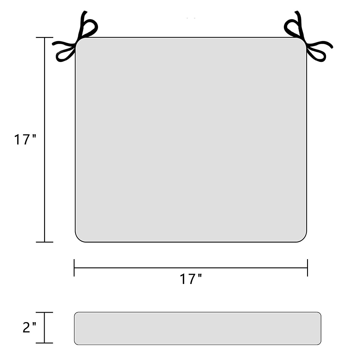 SleepMan Indoor/Outdoor Chair Cushions Set of 2 Chair Pads Water Resistance Square Corner Outdoor Cushions for Patio Furniture - Patio Chair Cushions with Ties (Cabbage,17''x 17'',Set of 2)