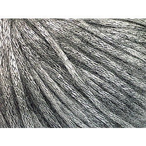 Rock Star, Silver Gray, Metallic Shine, Soft Nylon Merino Wool Acrylic Blend Yarn, 50 Gram