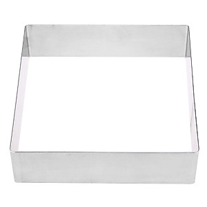 Cabilock Tiramisu Baking Mould for Mouss Ring Stainless Steel Cake Ring Pastry Ring Cirle Mold for Baking Cutting Cake Biscuit (Silver 9 Inch)