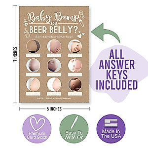 75 Rustic Who Knows Mommy Best, Baby Prediction and Advice Cards etc, 25 True Or False, Word Scramble For Baby Shower Ideas - 8 Double Sided Cards Baby Shower Games Funny, Baby Shower Party Supplies