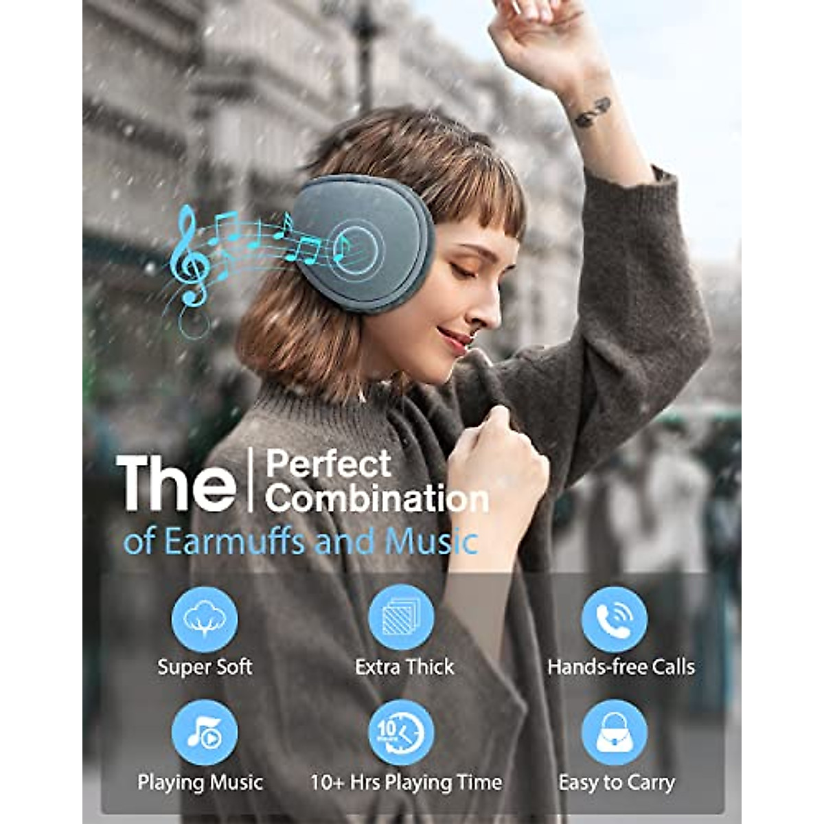 MUSICOZY Sleep Headphones Wireless Bluetooth 5.2 Sports Headband, Bluetooth Ear Muffs for Winter Side Sleepers Workout Running Insomnia Travel Yoga Office Cool Gadgets Tech Unique Gifts, 2 Pack