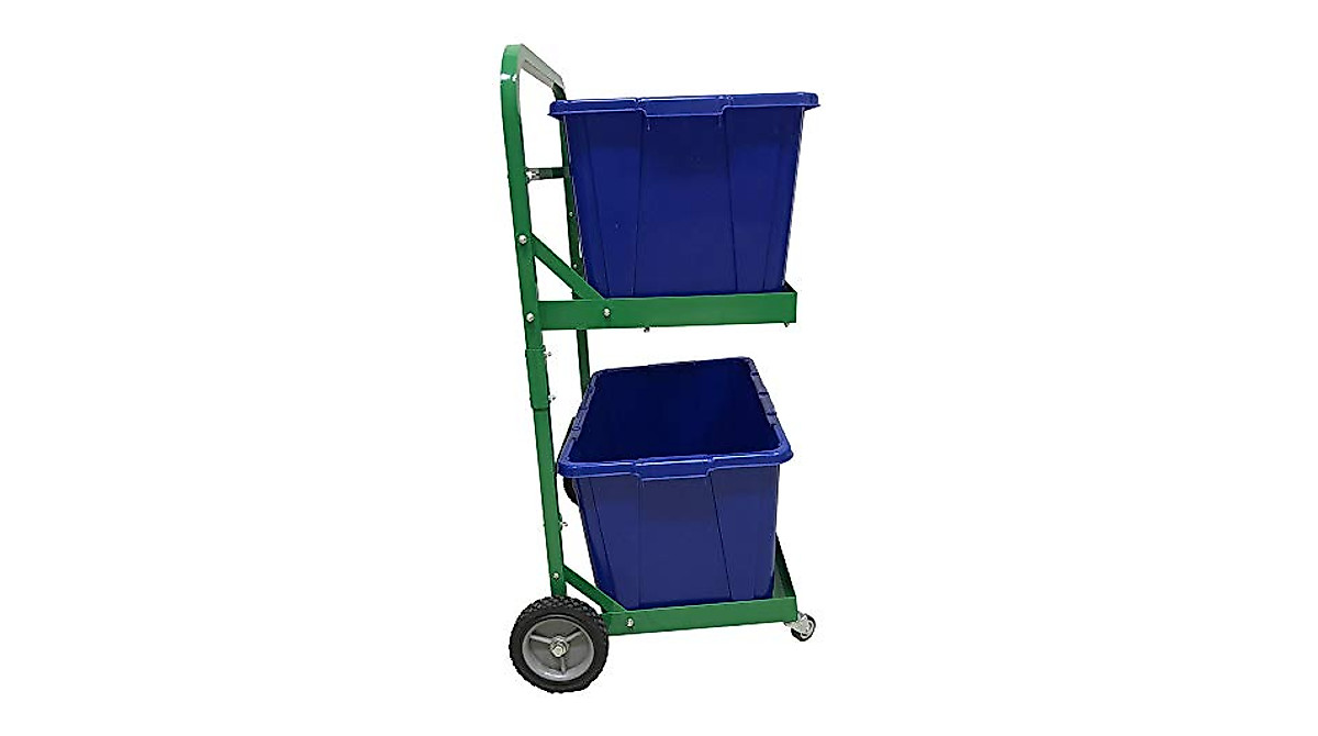 Metal-Reinforced Recycling Bin Cart - 220lb Capacity