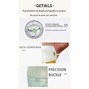 RYKKZ Garlic Press Small - Multi -Functional MIni Vegetable Processor-180ML,Can Chop Several Cloves Of Garlic At Once,Very Suitable For Chopping Garlic,Chili, And Peanut Onion, And Nuts.