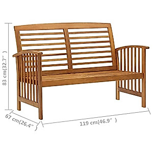 MBFLUUML Patio Dining Sets, Outdoor Patio Furniture, 2 Piece Patio Lounge Set Solid Acacia Wood Suitable for Patio, Porch, Backyard, Balcony.