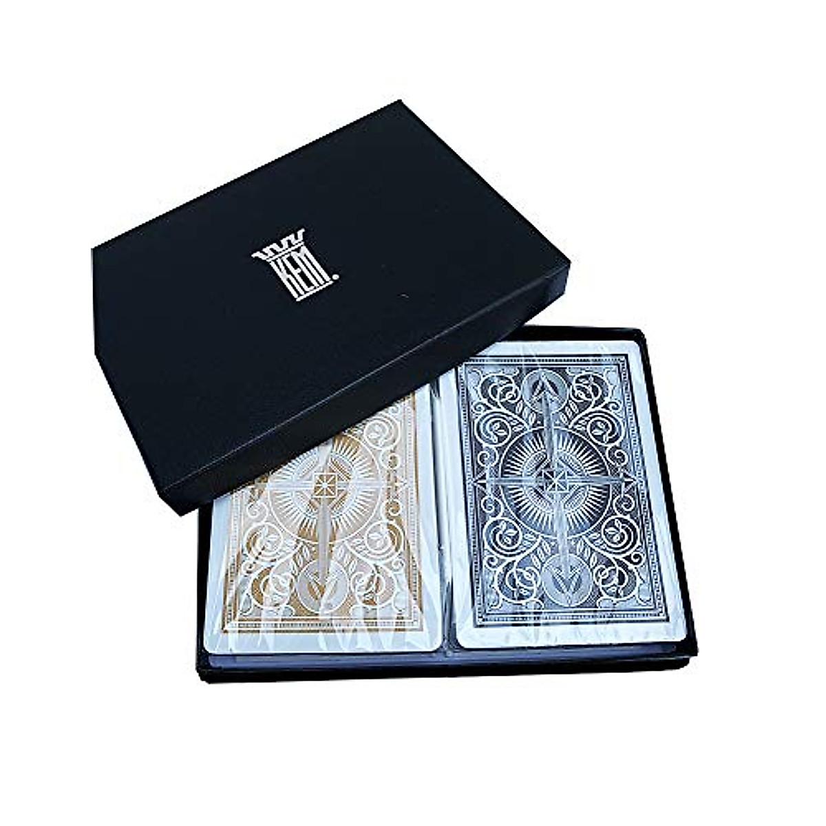 KEM Arrow Black and Gold, Poker Size- Standard Index Playing Cards (Pack of 2) - 1017399