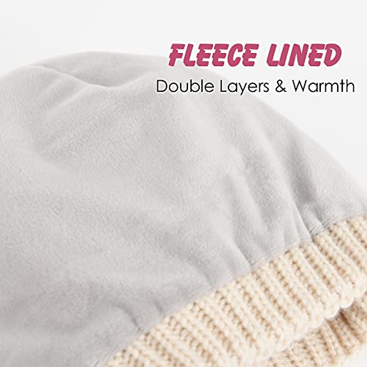 FURTALK Toddler Winter Hat Pom Beanie Fleece Lined Knit Hats for Baby Kids Boys Girls 1-3 Years