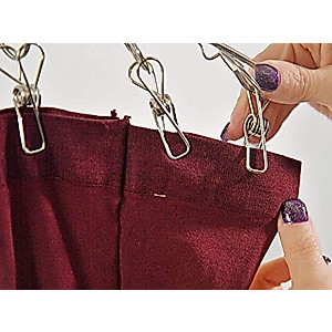 Home-X 2Pcs Drip-Dry Stainless Steel Clothes Drying Hanger, Laundry Clothesline, 8 Built-in Clothespins, Heavy-Duty Clothes Hangers, Dry Socks Towels Bras Baby Clothes, Gloves-16”x4”