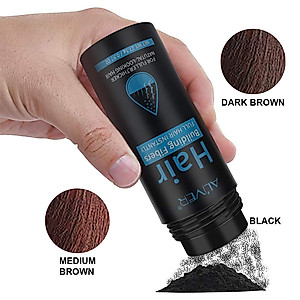 Hair Fibers for Thinning Hair With Spray,Undetectable Natural Formula,Thicker Fuller Hair in 15 Seconds,Instantly Conceal & Thicken Thinning or Balding Hair Areas,For Men&Women，Black