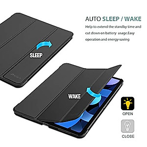 ProCase iPad Air 5th Generation Case 2022 / iPad Air 4th 2020 Case 10.9 Inch, Slim Stand Hard Back Shell Protective Smart Cover Cases for iPad Air 5th A2589 A2591/ Air 4th Gen A2316 A2324 -Black