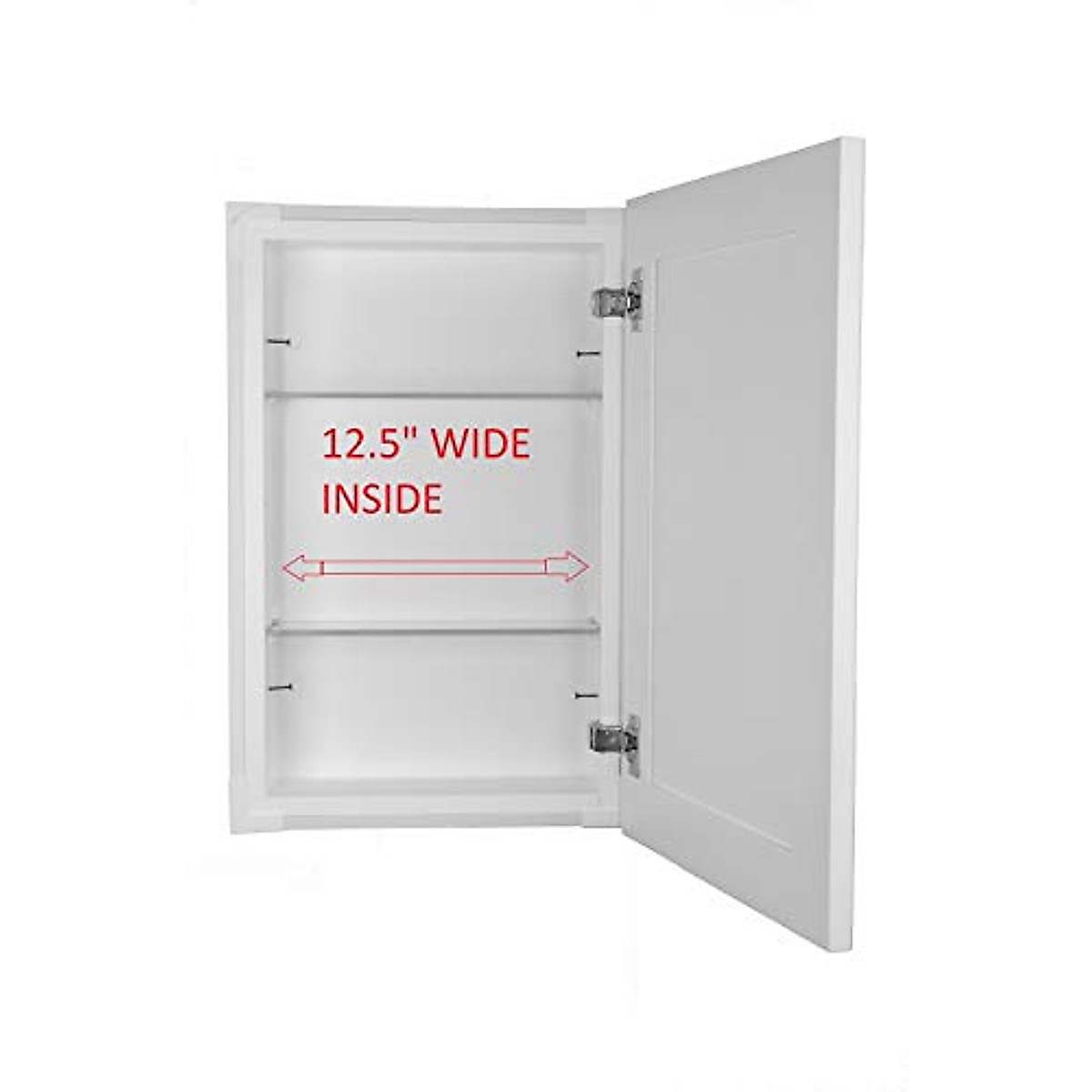 Florida Breeze Cabinets Fieldview Shaker Style Frameless Recessed Solid 14 x 18 Medicine Cabinet, Unfinished Wood