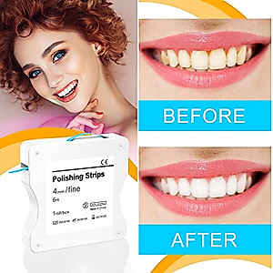 AISEELY Dental Polishing Strips, 6m/Rolls/Box Tooth Sandpaper 4mm Thickness Teeth Whitening Strips Resin Tooth Interdental Grinding Tool, Blue