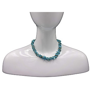MGR MY GEMS ROCK! Multi-strand Blue Magnestie Turquoise Collar Torsade Statement Necklace.