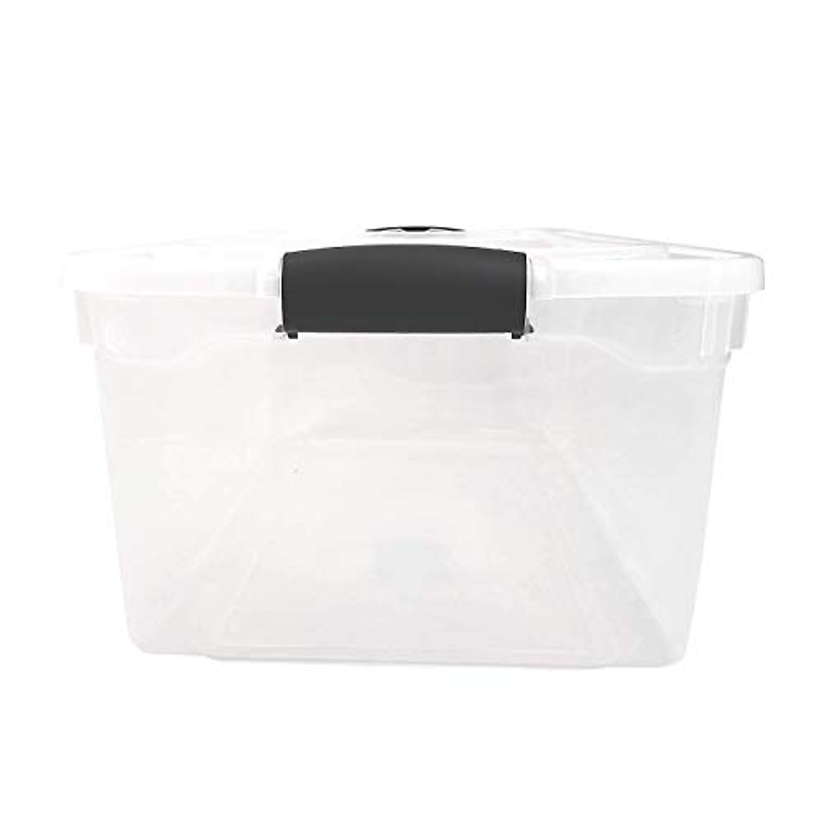 HOMZ 3441CLGRDC.02 Clear storage container with lid, 64 Quart (2 Pack), Grey, 2 Count & Latching Clear Storage, 31 Quart, Gray, 4 Count