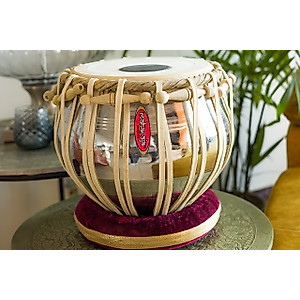MAHARAJA Basic Tabla Set, Student Tabla Set, Steel Bayan, Dayan, Hammer, Cushions & Cover - Perfect Tablas for Students and Beginners on Budget, Tabla Drums, Indian Hand Drums (PDI-IB)