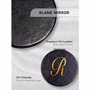 Getinbulk Compact Magnifying Mirror Bulk, Set of 12 Round Double-Sided 1X/10X Magnification PU Leather 2.8"(White)