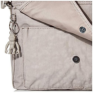 Kipling womens WomenÂ’s Aisling Bag, Lightweight Everyday Purse, Nylon Shoulder Crossbody Bag, Grey Gris, 12 L x 8.87 H 4 D US