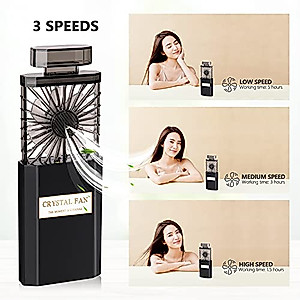seOSTO Mini Portable Fan Rechargeable,Battery Powered Fan,Handheld Fan With 3 Speeds Electric Fan For Girls Woman Office School Working Home