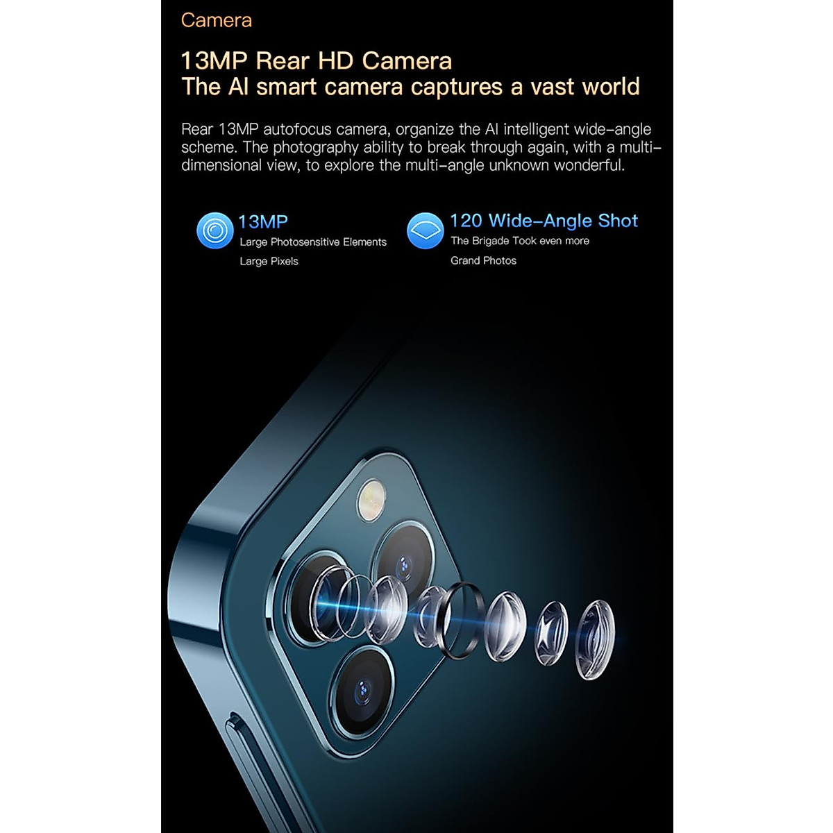 XS12 Pro Super Mini 4G LTE Smartphone 3.0-inch Display 3GB RAM 32GB/64GB ROM 8 Core Android 10.0 Dual SIM 2000mAh 13MP with Google Play Store Backup Small Mobile Phone (Black, 4GB+64GB)